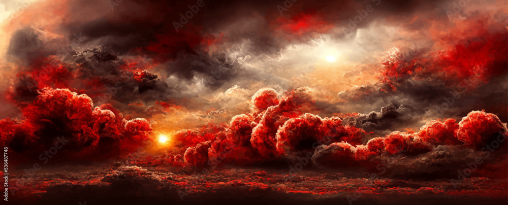 abstract dark red background, dramatic red sky, red, banner, clouds ...