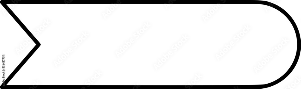 Black line label template banner vector illustration. Contour curved ...