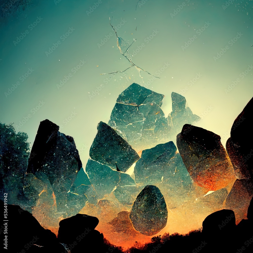 Old Cracked Rocks - Digital Art, 3D Render, Concept Art Stock ...