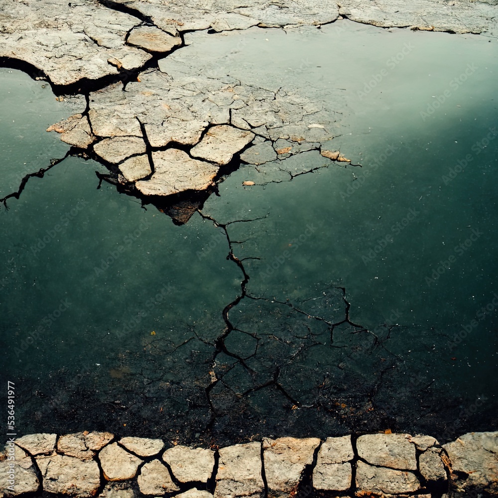 Cracked Floor Road Texture Landscape - Digital Art, 3D Render, Concept ...