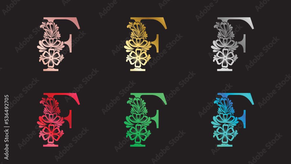 Letter F logotype colorful and gradient, Rainbow Vibrant Colors for ...