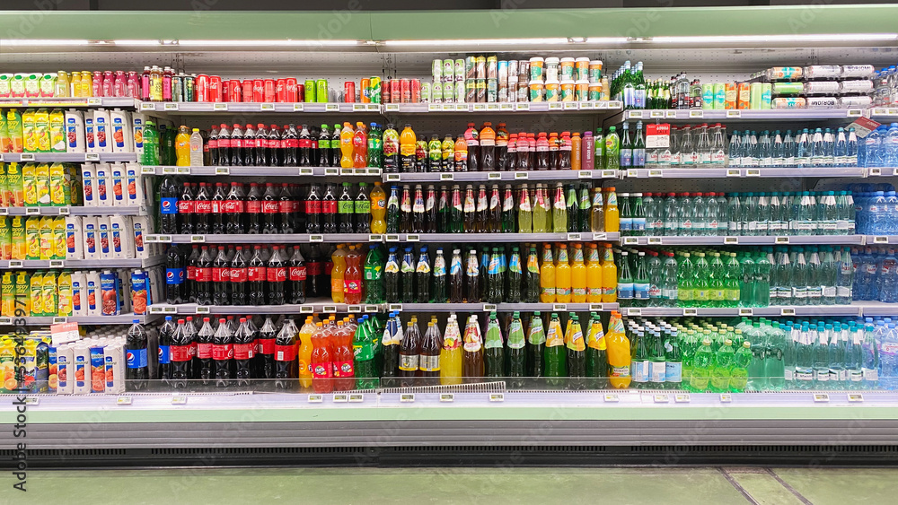 TBILISI , GEORGIA - AUGUST 29, 2022: Agrohub is a big supermarket in ...