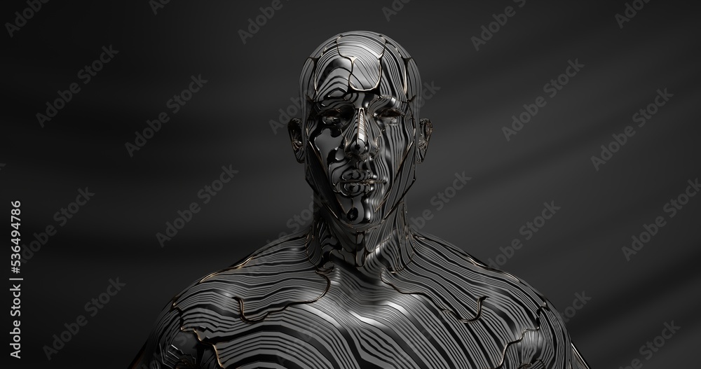 a beautiful male face and body of an athlete, a bodybuilder made of ...