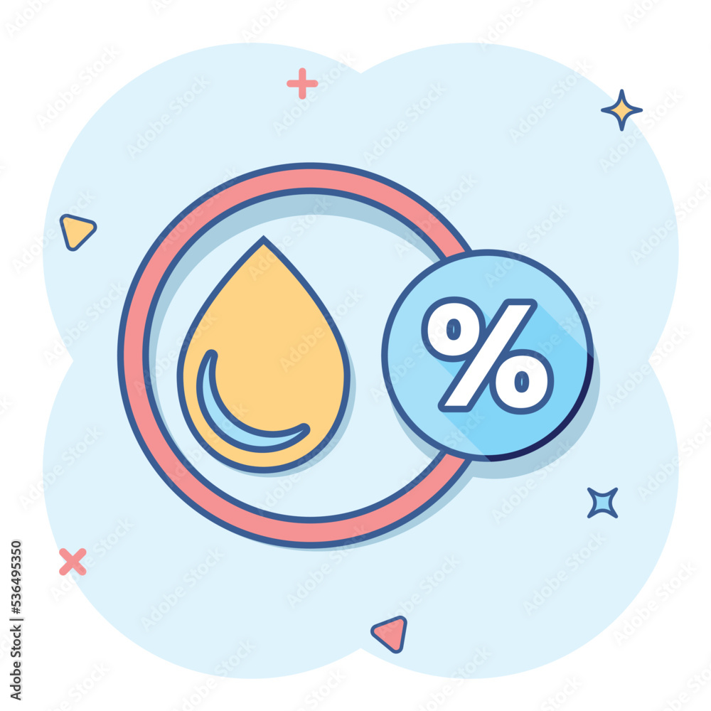 Humidity icon in comic style. Climate vector cartoon illustration on ...