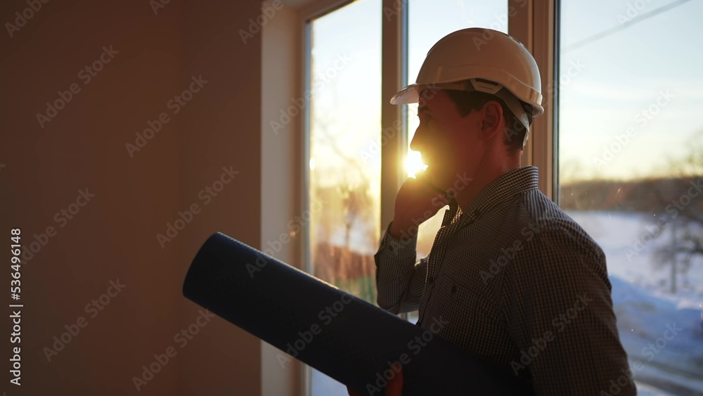 builder silhouette. business building concept. worker in a helmet ... builder silhouette. business building concept. worker in a helmet ...