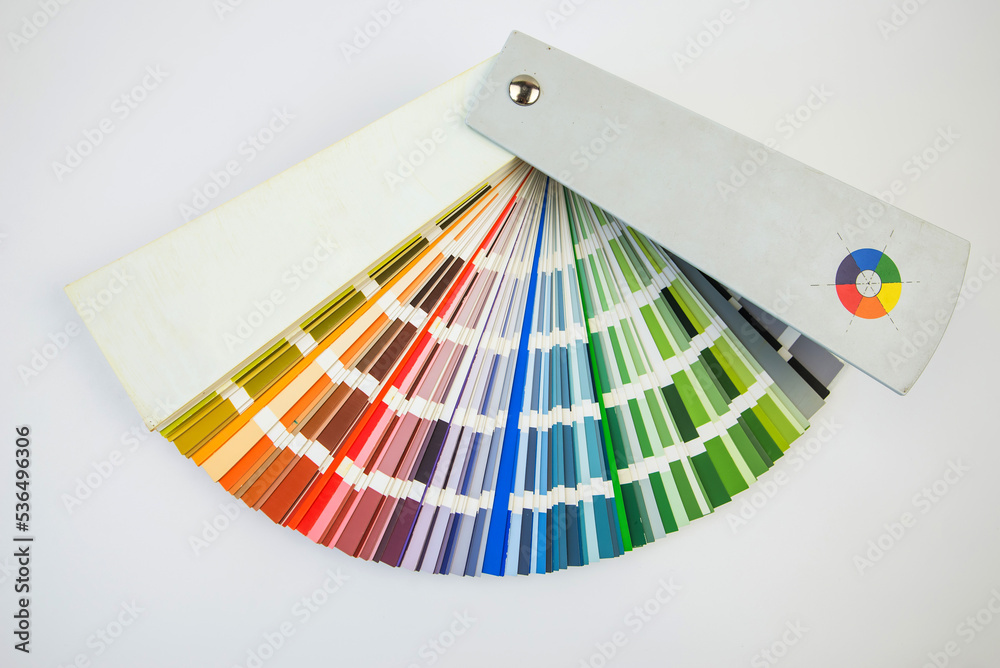 Color guide close up. Assortment of colors for design. Colors palette ...