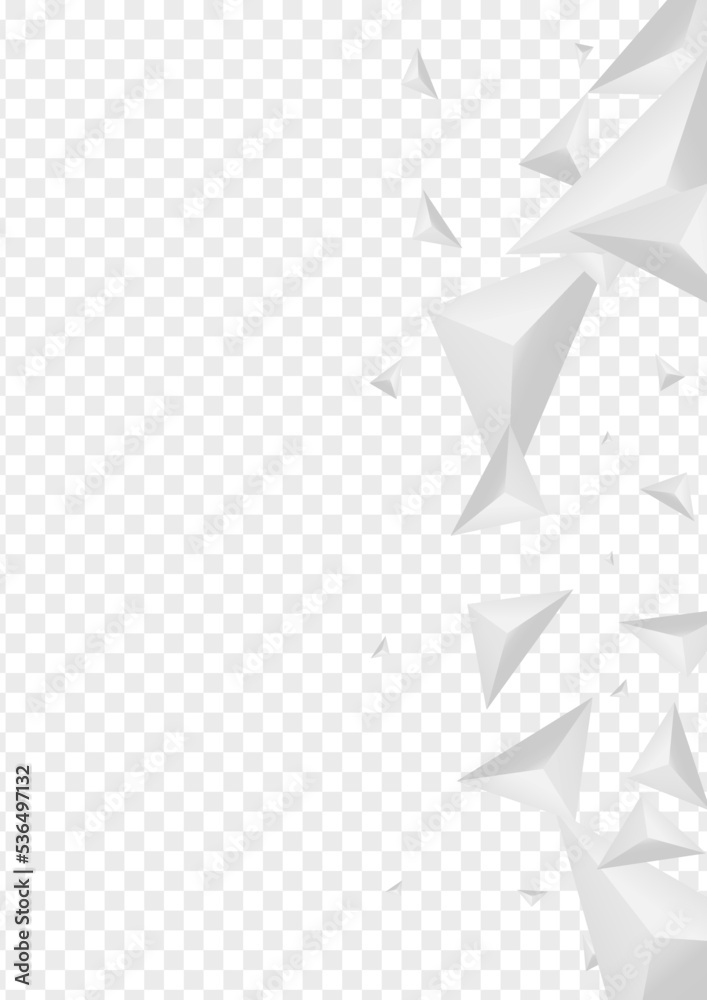 Greyscale Origami Background Transparent Vector. Fractal Paper Design ...