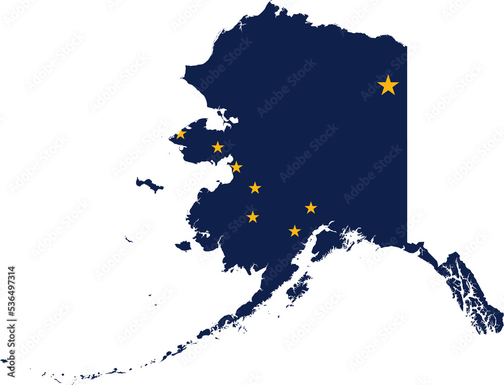 Alaska USA Map Flag. AK US Outline Boundary Border Shape State Flag ...