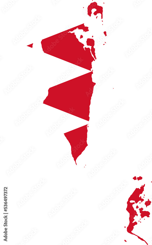 Bahrain Map Flag. Bahraini Border Boundary Country Shape Nation ...