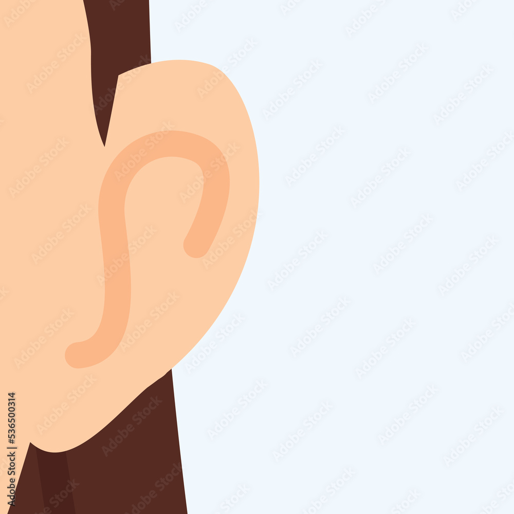 Beautiful Ear of a Woman. Part of Human Body. One Auricle and Earlobe ...