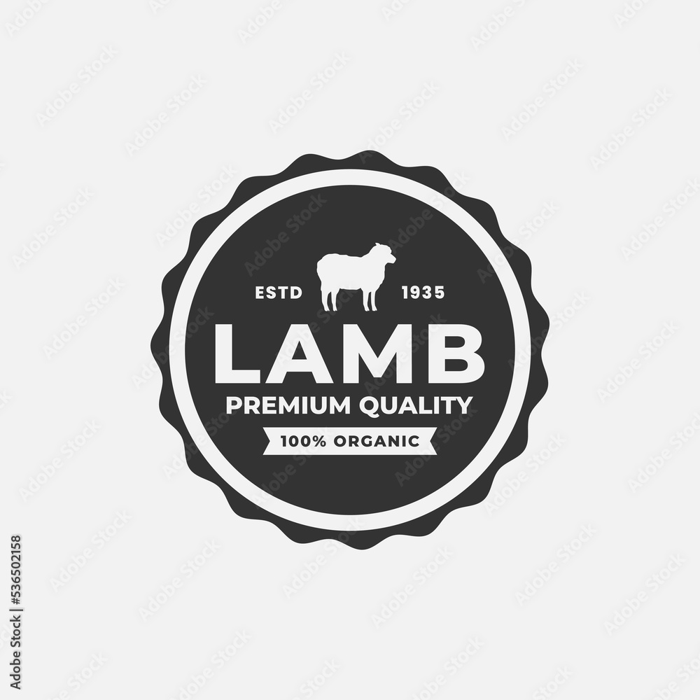 Lamb Meat Logo Vector or Premium Quality Lamb Logo Isolated. Simple ...