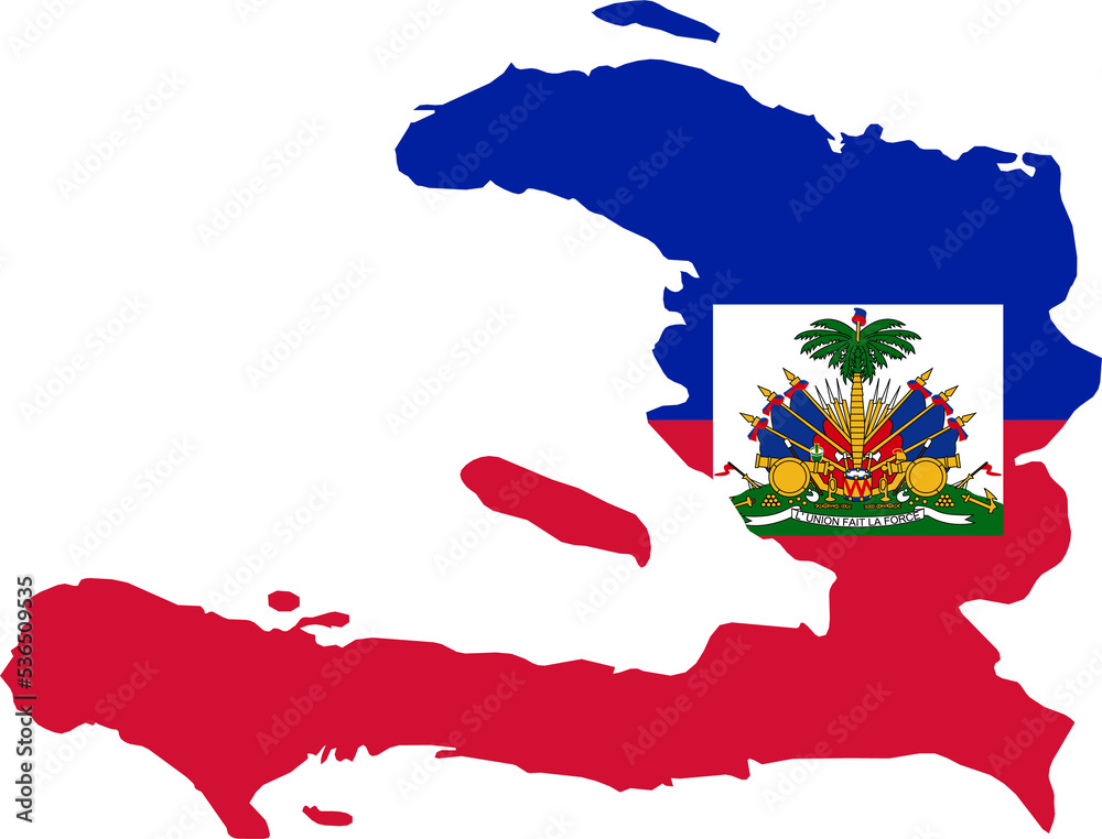 Haiti Map Flag. Haitian Border Boundary Country Shape Nation National ...