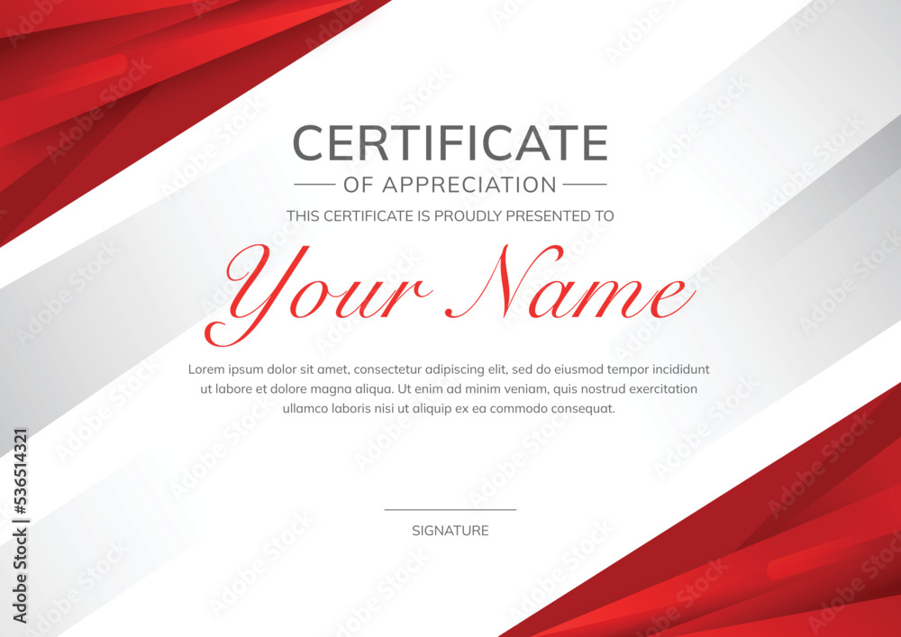 Abstract certificate of appreciation template design Stock Vector ...