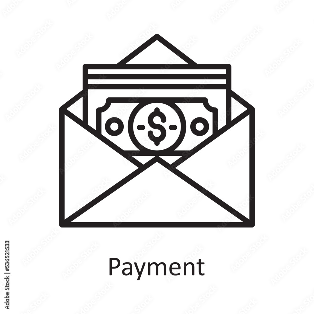Payment Vector Outline Icon Design illustration. Banking and Payment ...