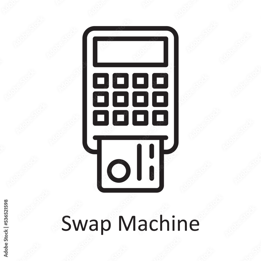 Swap Machine Vector Outline Icon Design illustration. Banking and ...