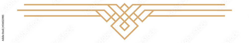 Art deco header. Golden line vintage border element Stock Illustration ...