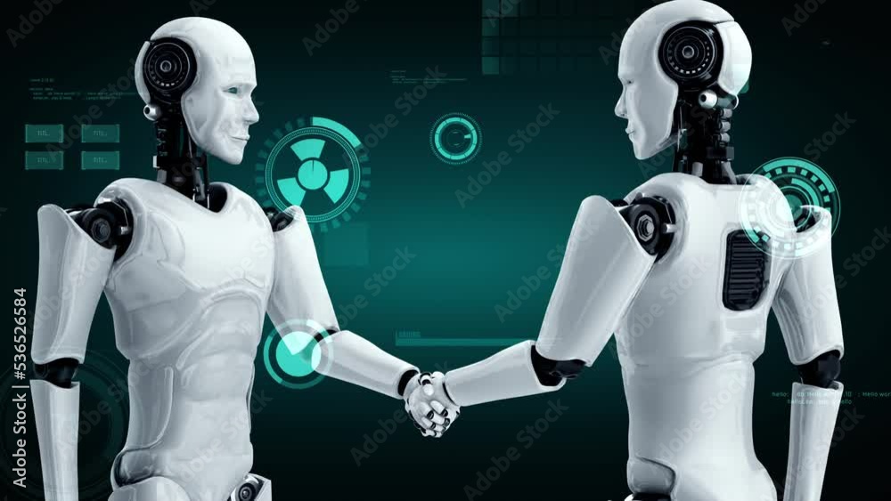 Futuristic robot artificial intelligence huminoid AI for industrial ...