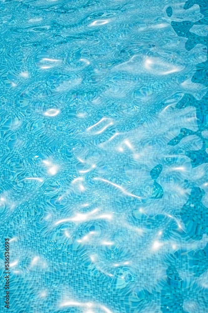 Abstract of Water Surface in Swimming Pool. Top view and copy space for ...