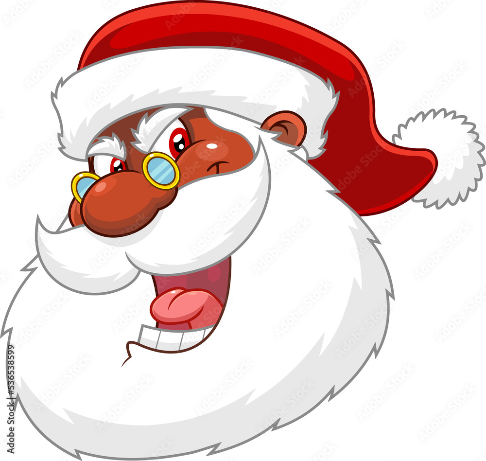 Angry African American Black Santa Claus Face Cartoon Character Scream ...