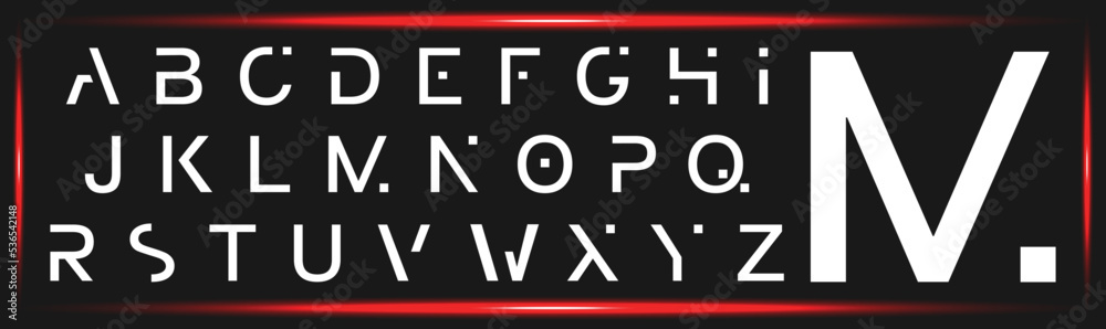 M Elegant Modern alphabet letters font. Classic Tech Lettering Minimal ...