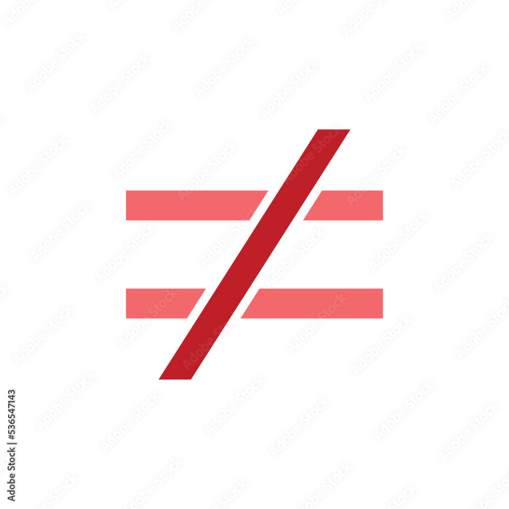 not equal symbol vector illustration isolated on white background ...