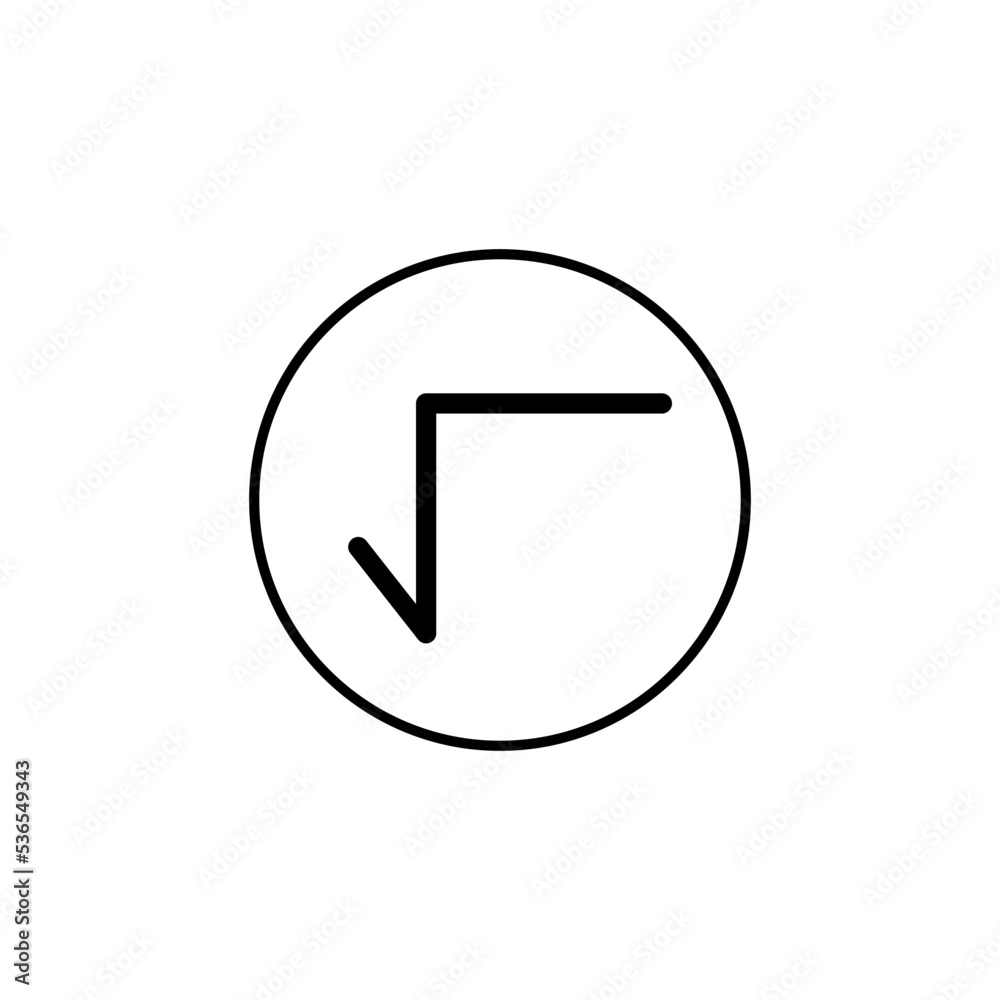 Square root or radical symbol in mathematics. scientific vector ...