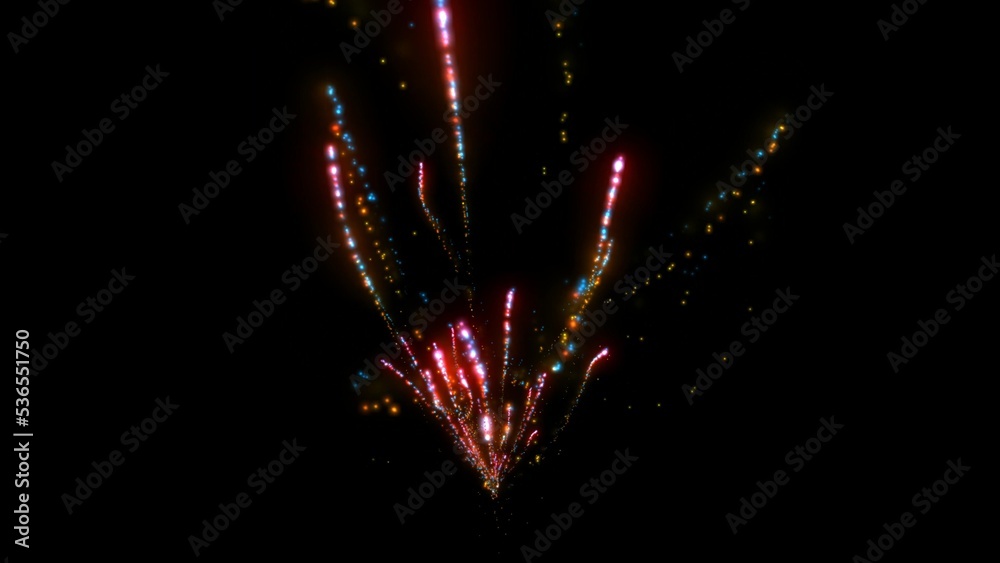 abstract pulsating glow element from particles and dots. explosion, of multi-colored dots ...