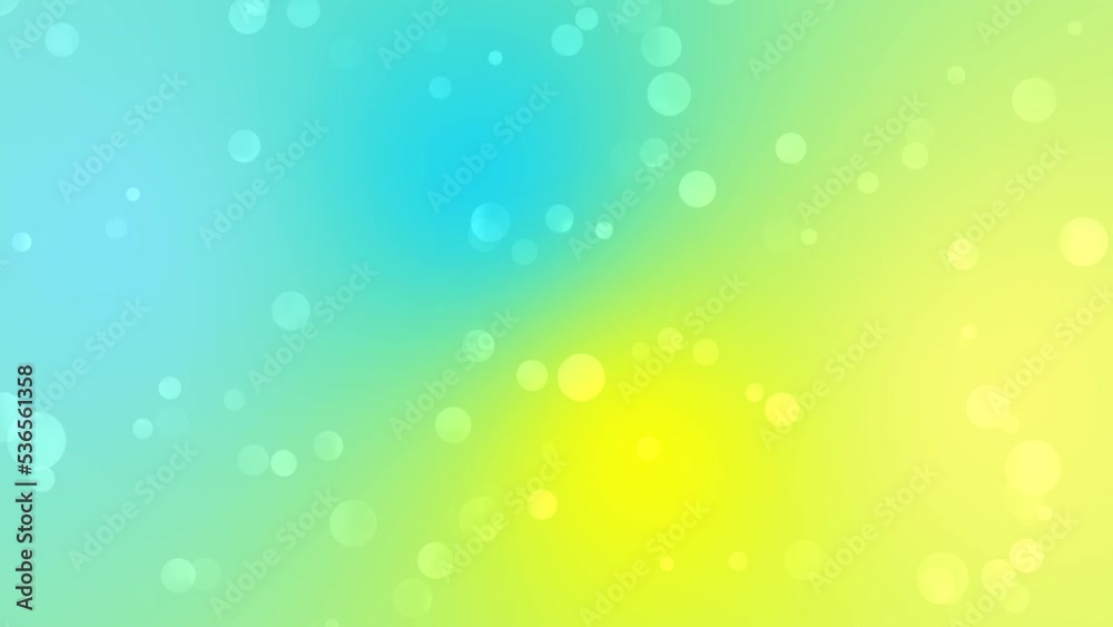 Tamarama and yellow bokeh gradient background loop motion. Moving bubbles colorful blurred ...