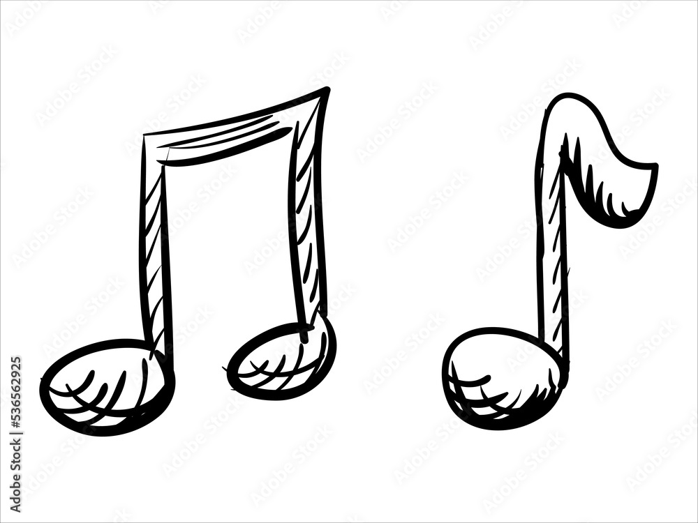 art illustration sketch abstract hand draw vector symbol icon of music ...