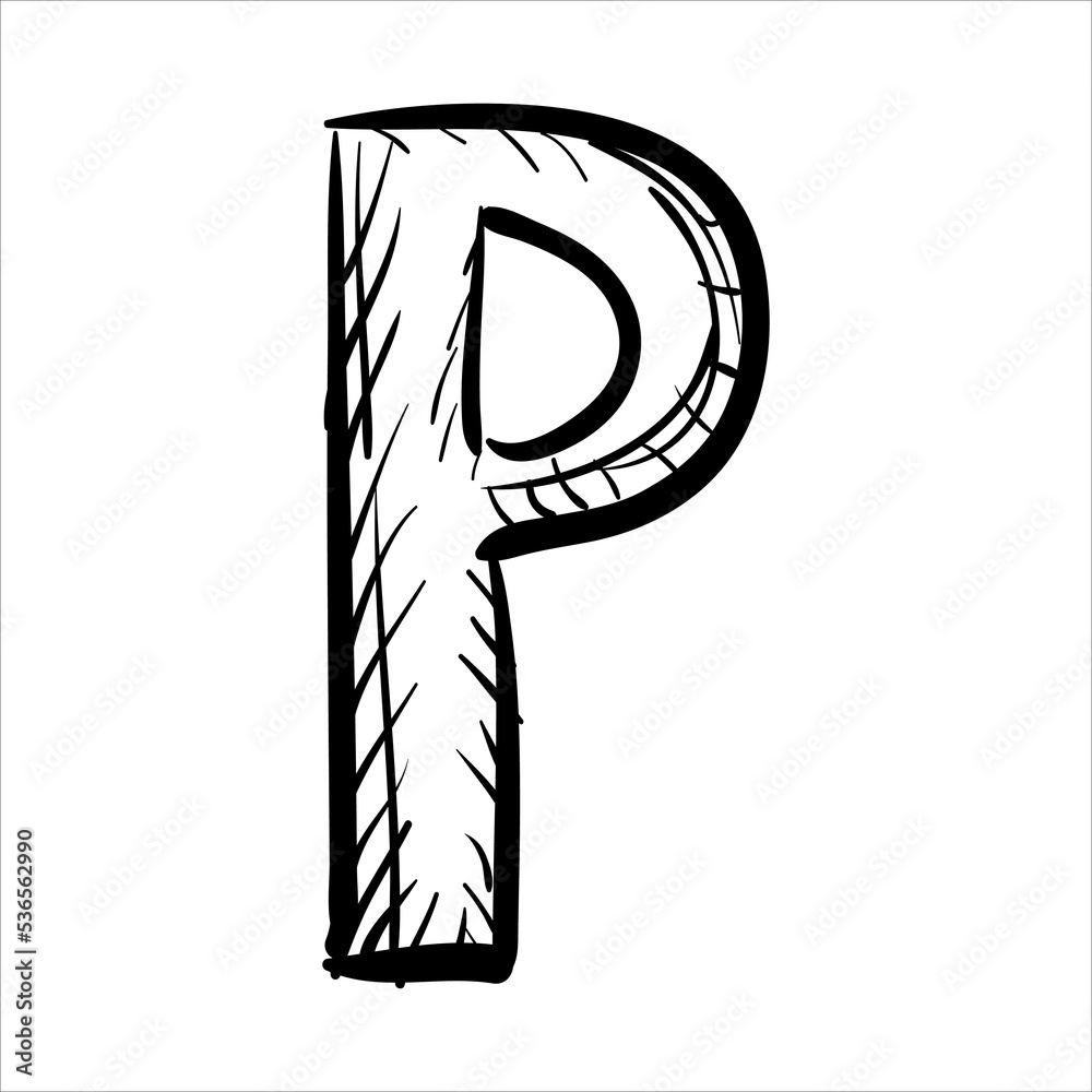art illustration sketch abstract hand draw vector symbol icon of letter ...