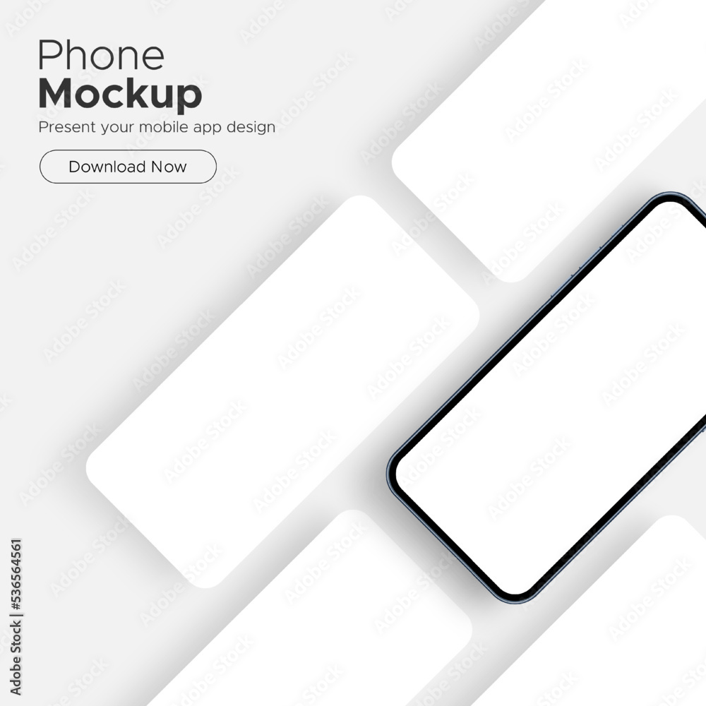 Smartphone Mockup With App Screens. Blank Template for Mobile App ...