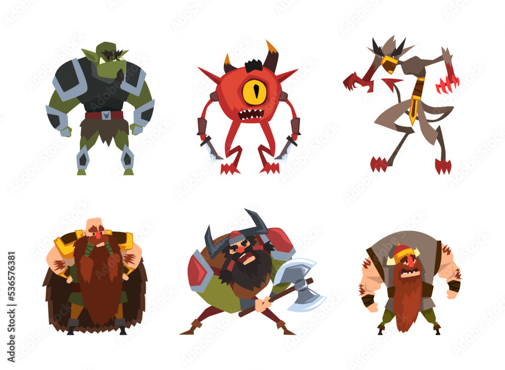 Fantastic Magical Creature Character and Monster with Green goblin, One ...