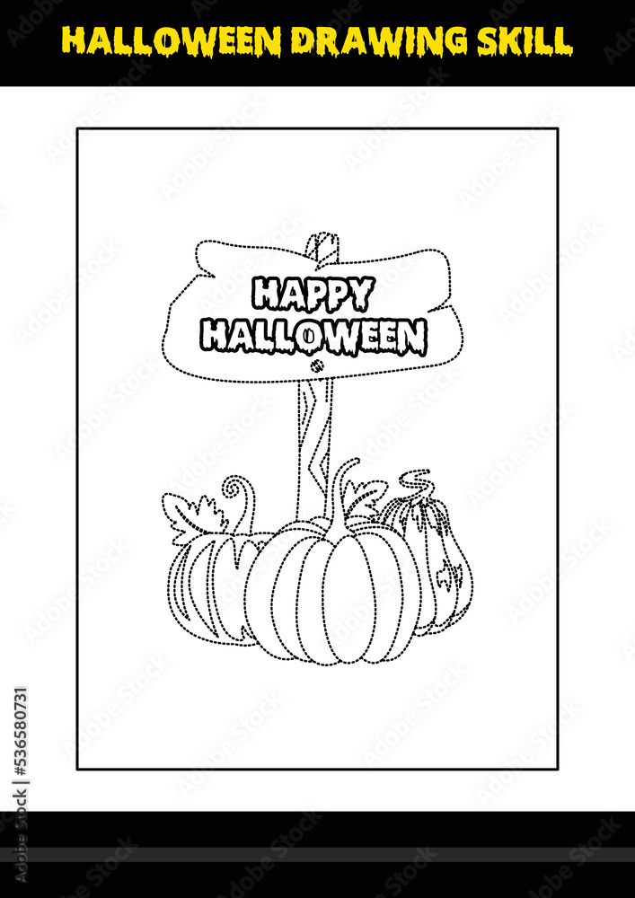 Halloween drawing skill for kids. Halloween drawing skill coloring page ...