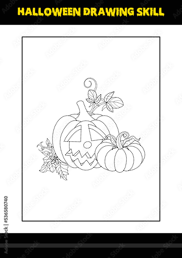 Halloween drawing skill for kids. Halloween drawing skill coloring page ...