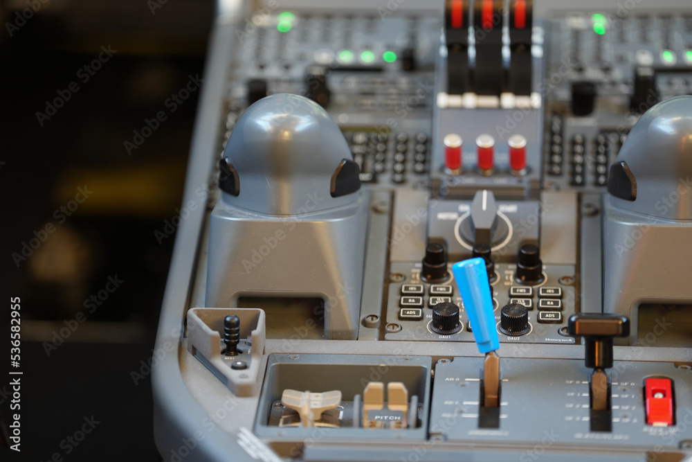 plane. details with the equipment on board an aircraft. inside the ...
