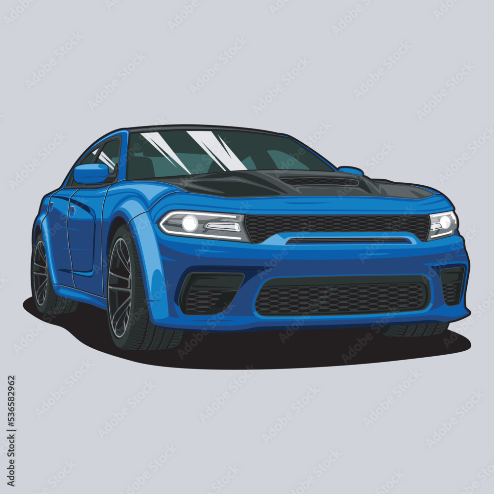 Perspective view car vector illustration for conceptual design Stock ...