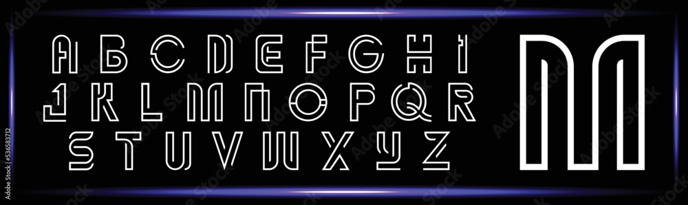 M Modern and Minimal TECH Letter set for your new startup. Creative and ...