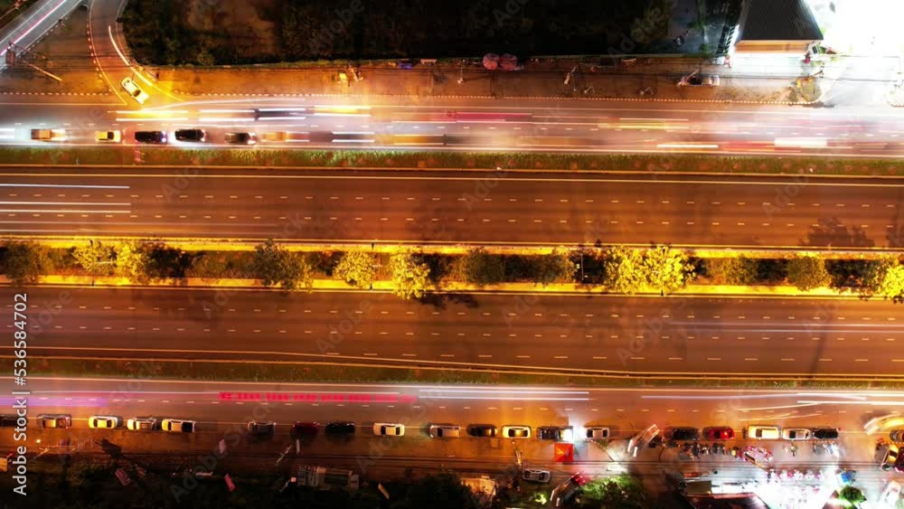 Aerial view of road interchange or highway intersection of Expressway ...