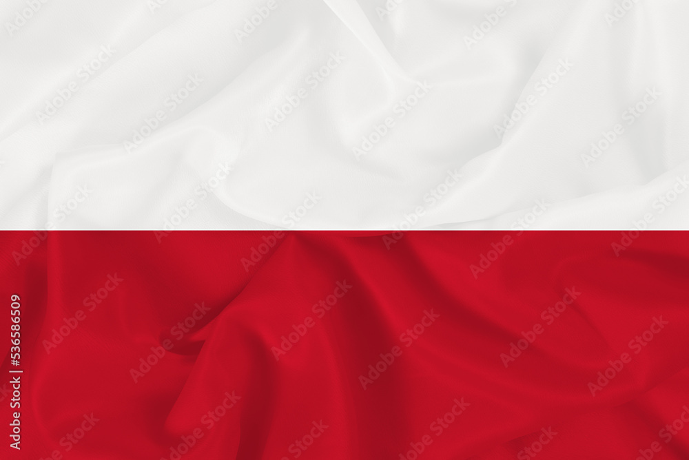 The national flag of the European country of Poland, the red and white ...