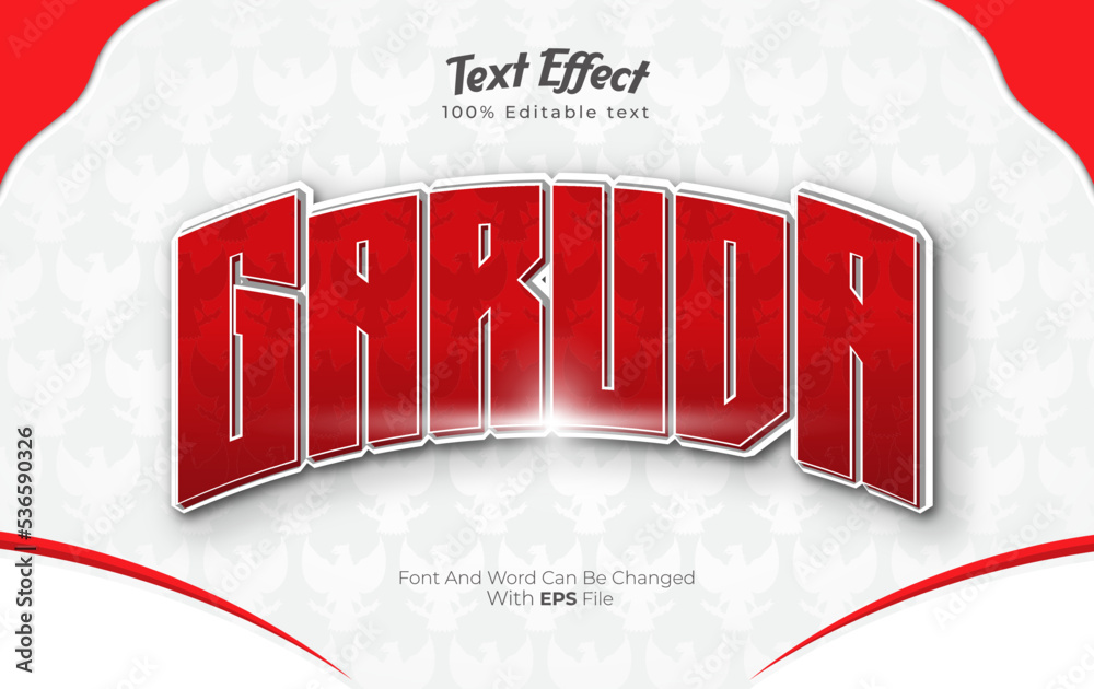 editable 3d garuda text effect with garuda patern background Stock ...