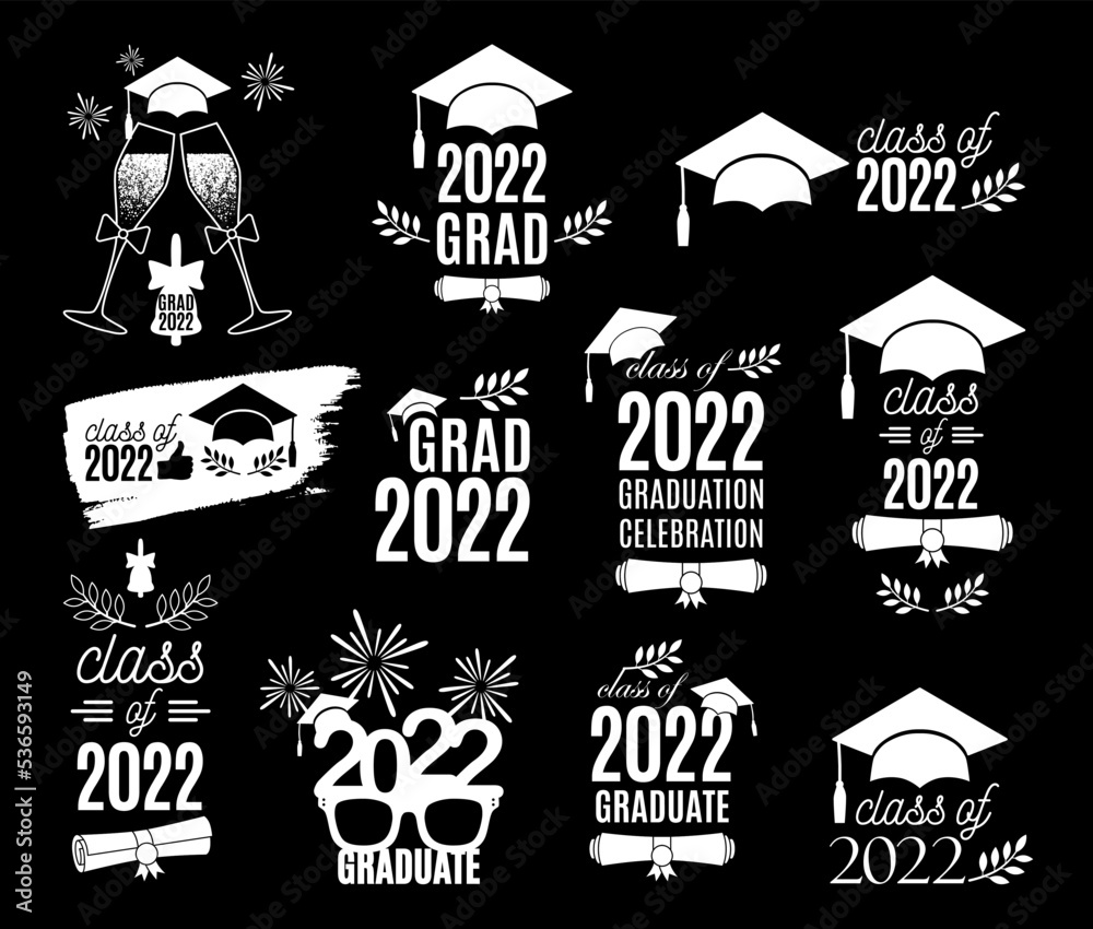 Graduation class of 2022 labels design set. Concept for shirt, print ...