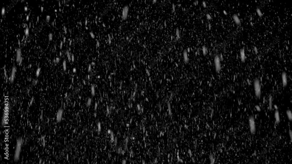 Realistic Snow Fall On Black Background Use For Snow Falling Effects ...