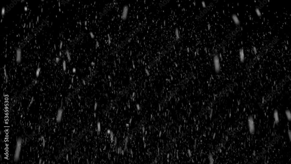 Realistic Snow Fall On Black Background Use For Snow Falling Effects, Snow Falling Effects Over ...
