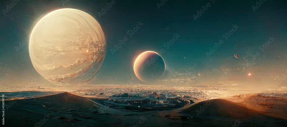 Exoplanet Alien Planet Landscape - Digital Art, 3D Render, Concept Art ...