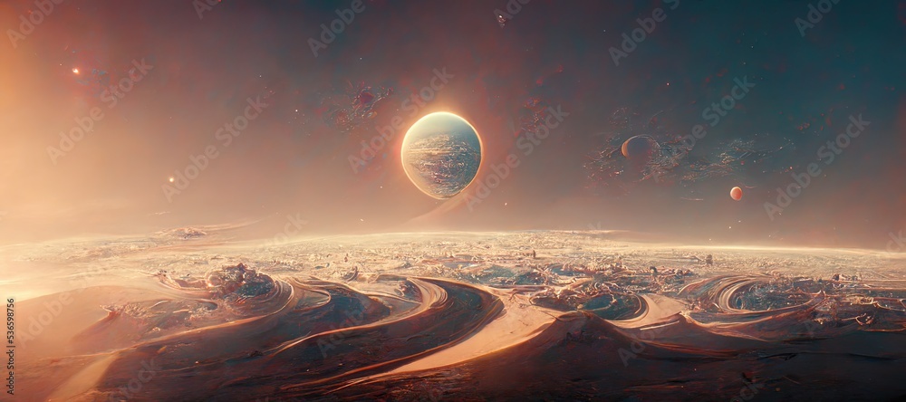 Exoplanet Alien Planet Landscape - Digital Art, 3D Render, Concept Art ...