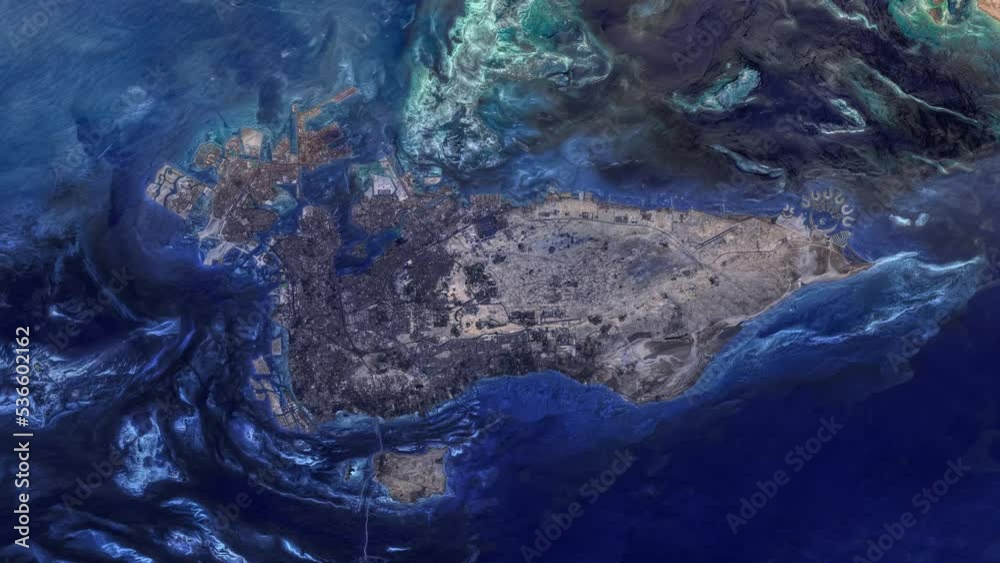 Bahrain archipelago Persian Arabian gulf sunrise, planet earth from ...