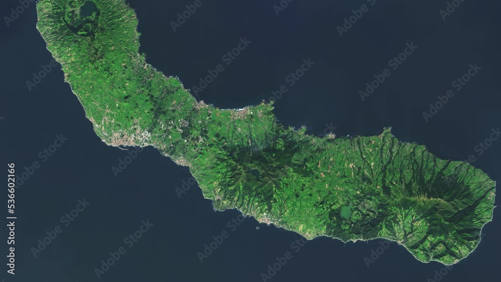 Green island in ocean Sao Miguel Azores Portugal, planet earth from ...