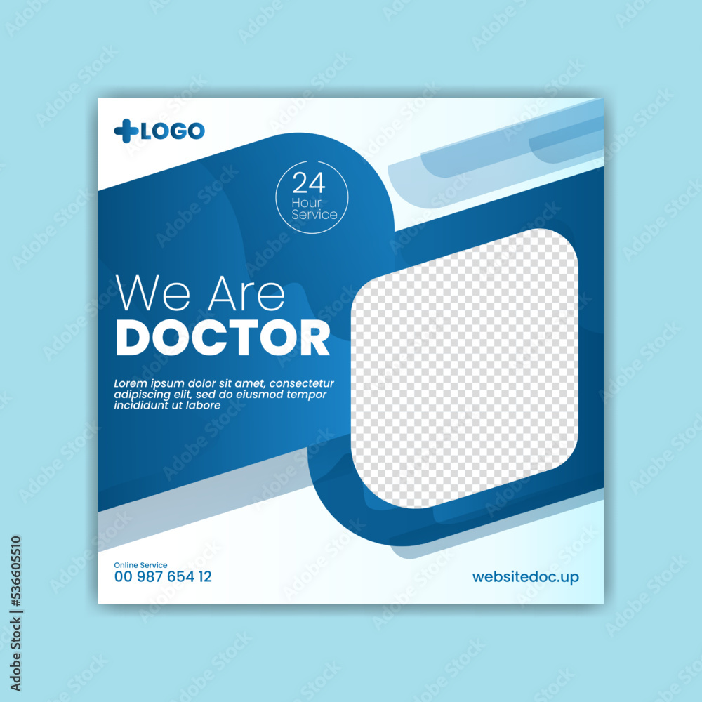 Gradient medical Social Media post template Stock Vector | Adobe Stock