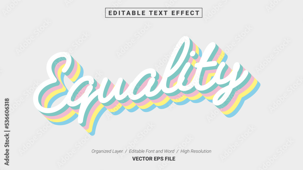 Editable Equality Font Design. Alphabet Typography Template Text Effect ...