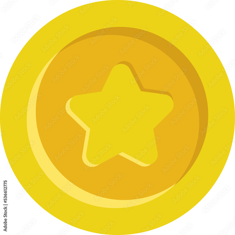 png gold game coin icon. Stock Illustration | Adobe Stock